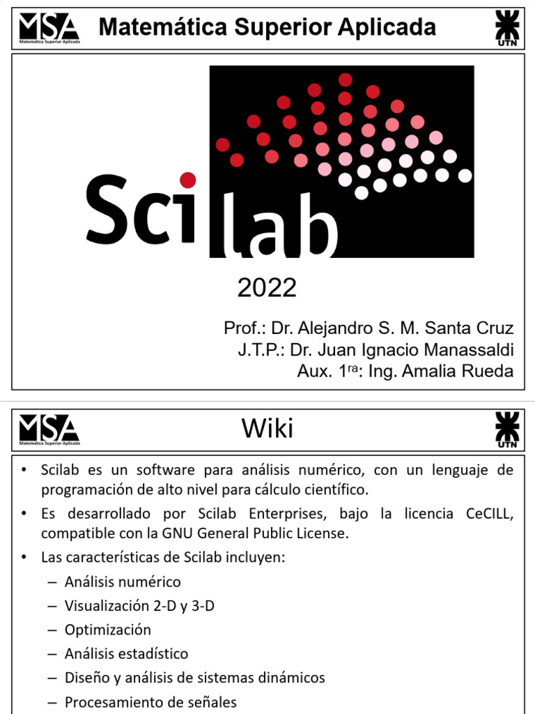 Presentación de Scilab | Descargar gratis PDF | Matriz (Matemáticas ...