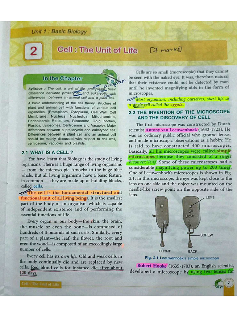 Biology Chapter 1 - STD 9 | PDF