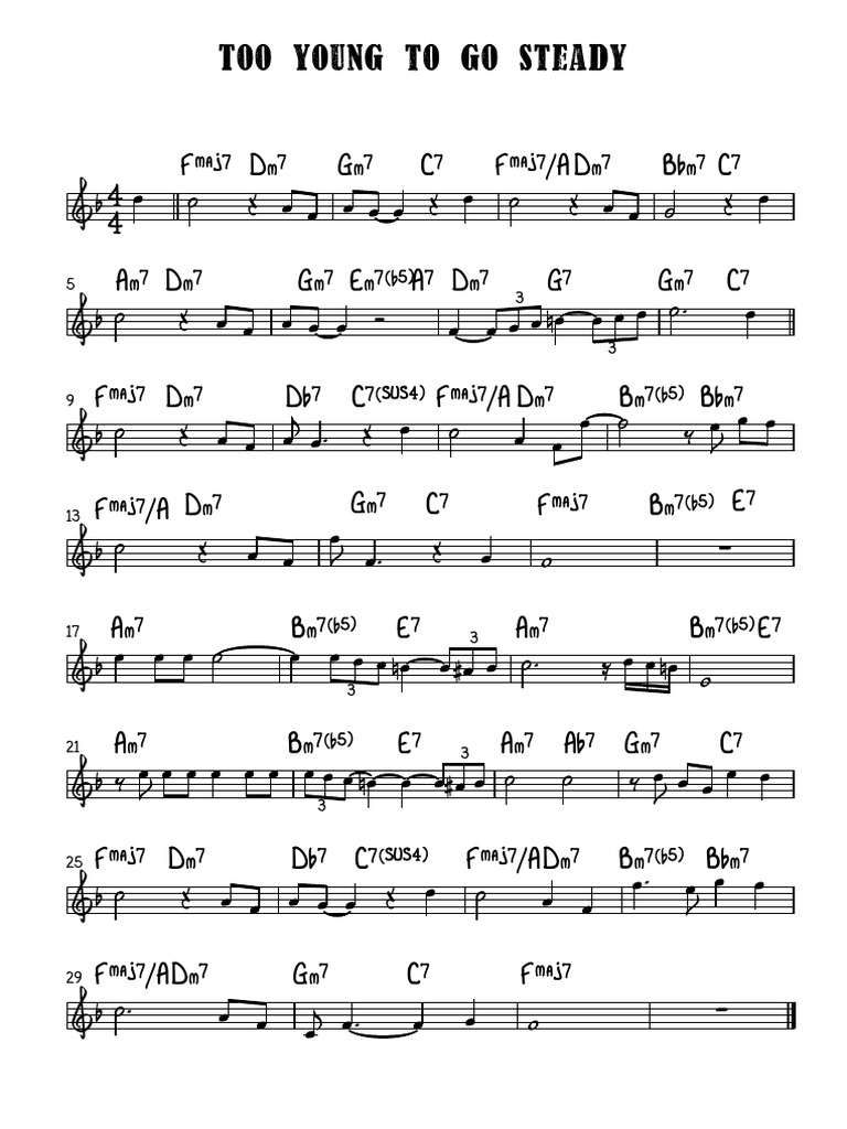 Too Young To Go Steady - Full Score | PDF