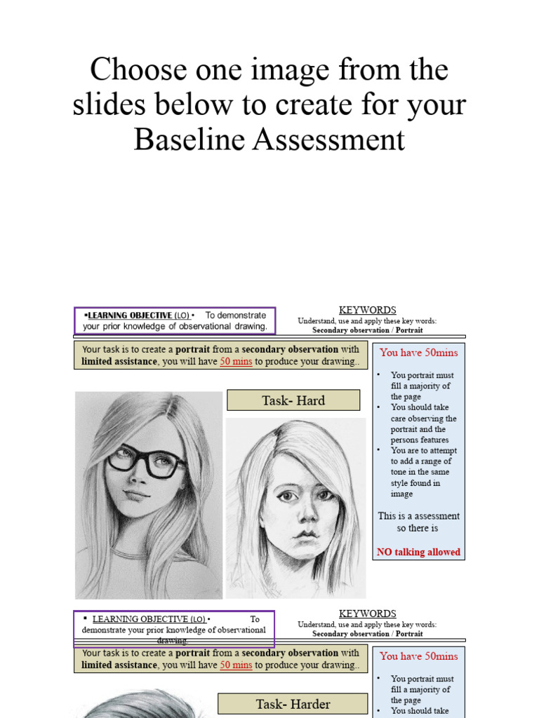 Baseline Assessment Task | PDF | Cognition | Paintings