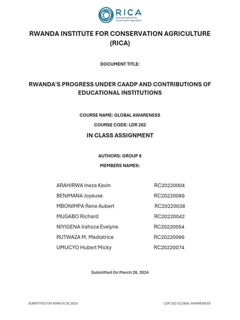 Rwanda's CAADP Progress and Education Impact | PDF | Sustainable ...