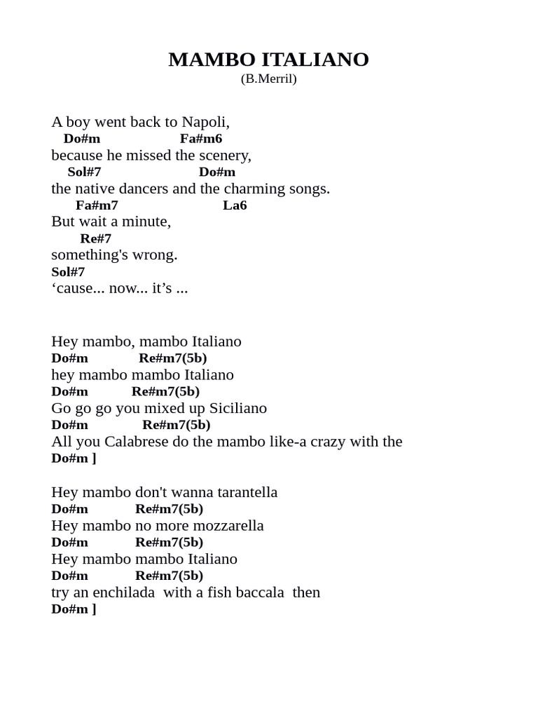 Mambo Italiano | PDF