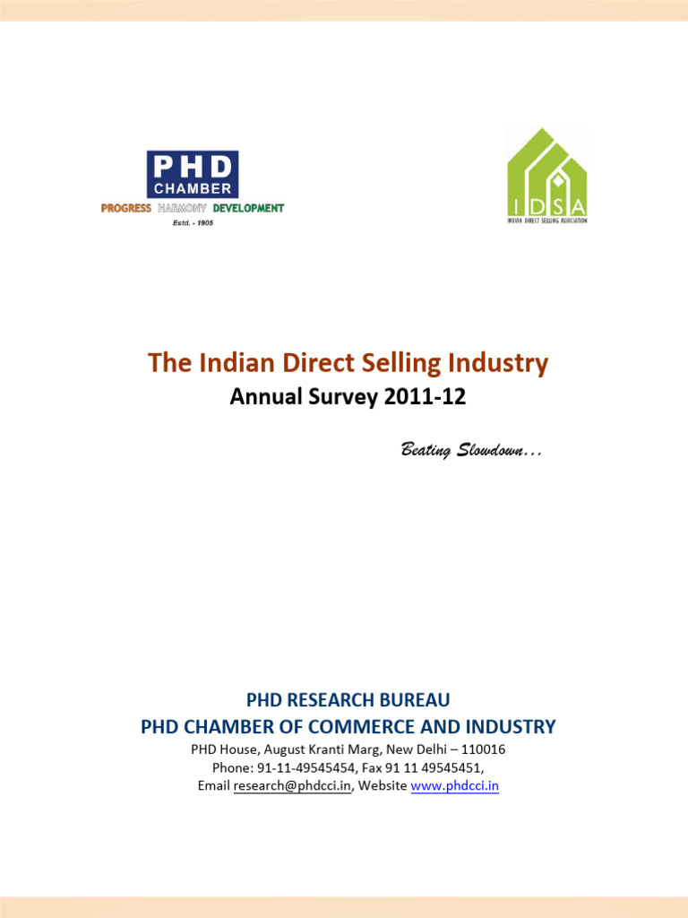 Indian Direct Selling Industry 2011 12 | PDF | Cost Of Living | Gross ...