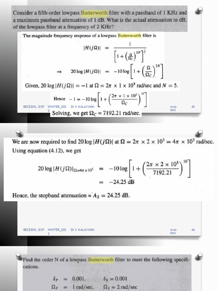 11-Design of Analog Filters-09-01-2023 | PDF | Filter (Signal Processing) | Control Theory