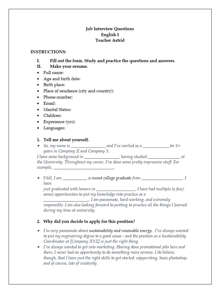 Job Interview | PDF | Job Interview | Learning