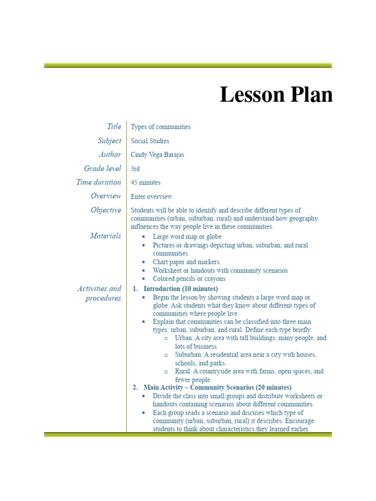 Lesson Plan - Geocivic | PDF | Lesson Plan | Behavior Modification
