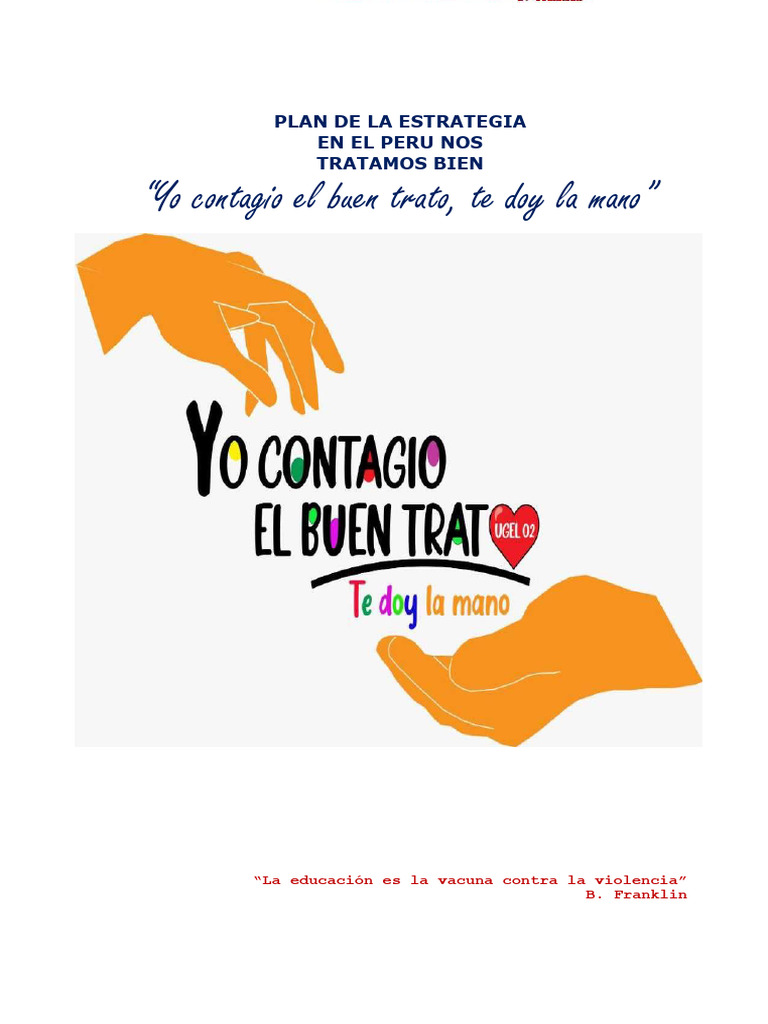 Plan de La Estrategia Yo Contagio El Buen Trato 30-06 Compressed | PDF | Educación primaria ...