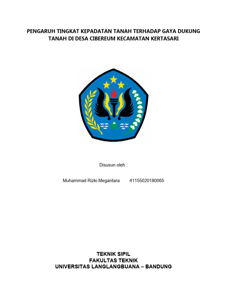 Pengaruh Tingkat Kepadatan Tanah Terhadap Gaya Dukung Tanah Di Desa ...