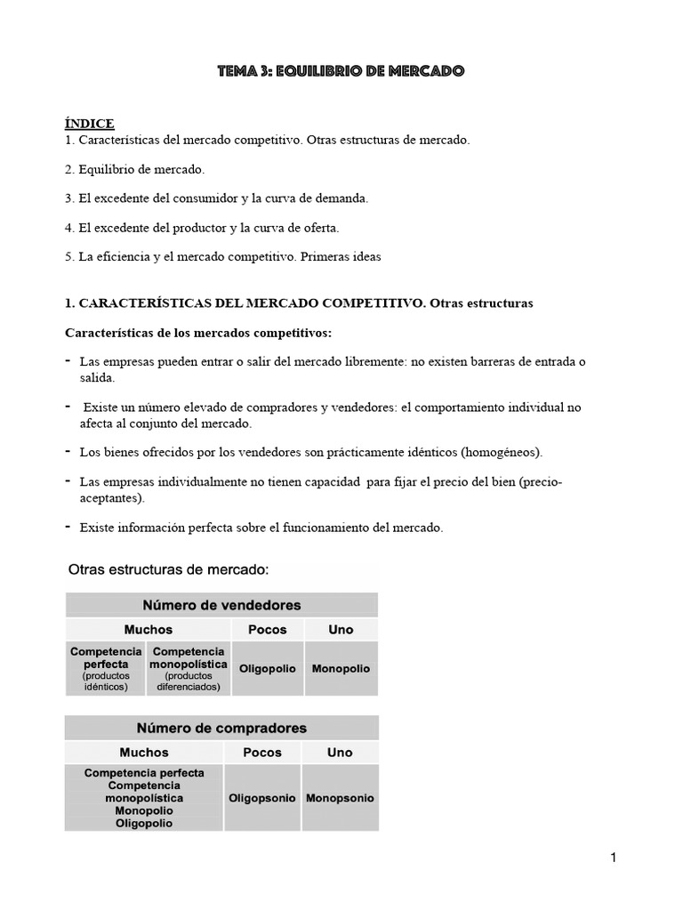 Tema 3 (Ie) | PDF | Mercado (economía) | Excedente económico
