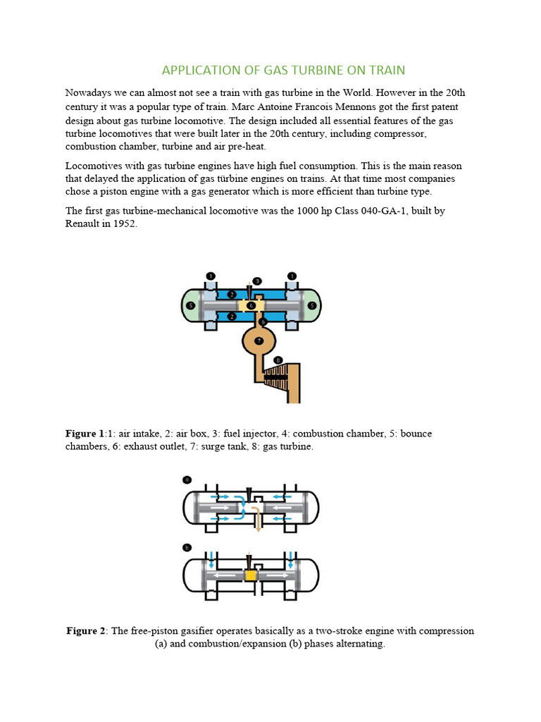 Appli̇cati̇on of Gas Turbi̇ne On Trai̇n | PDF | Gas Turbine | Locomotives