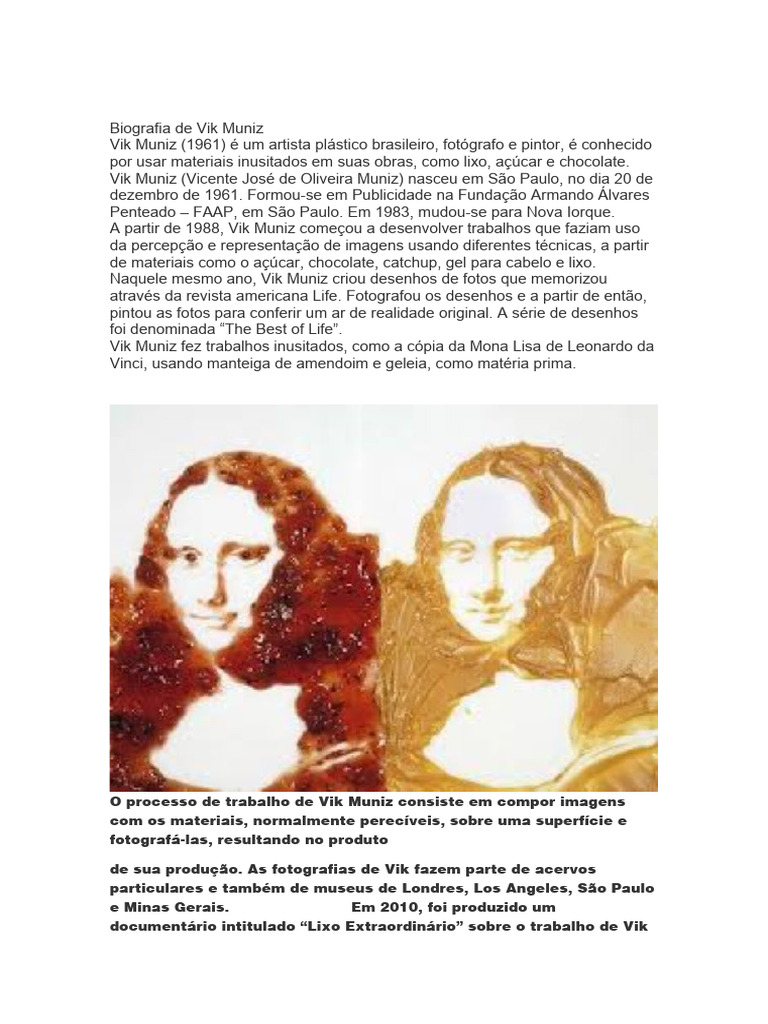 Biografia de Vik Muniz | PDF