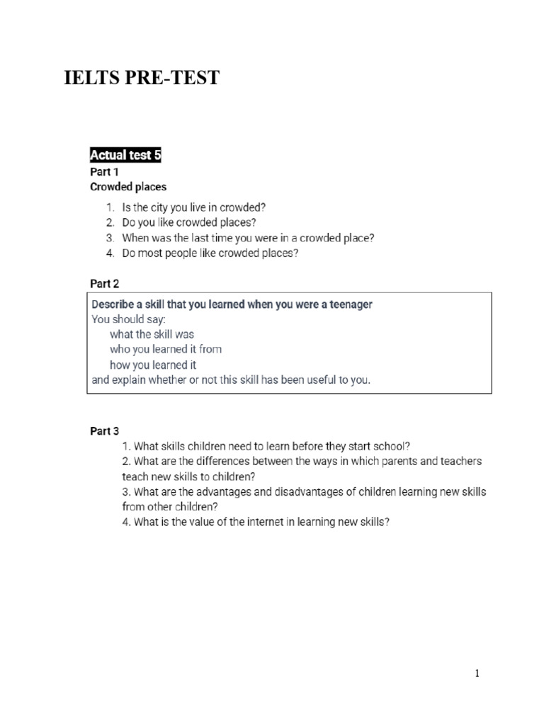 Payg - Speak - Actual Test 5 | PDF