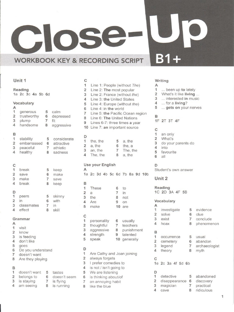 Close-Up B1 | PDF