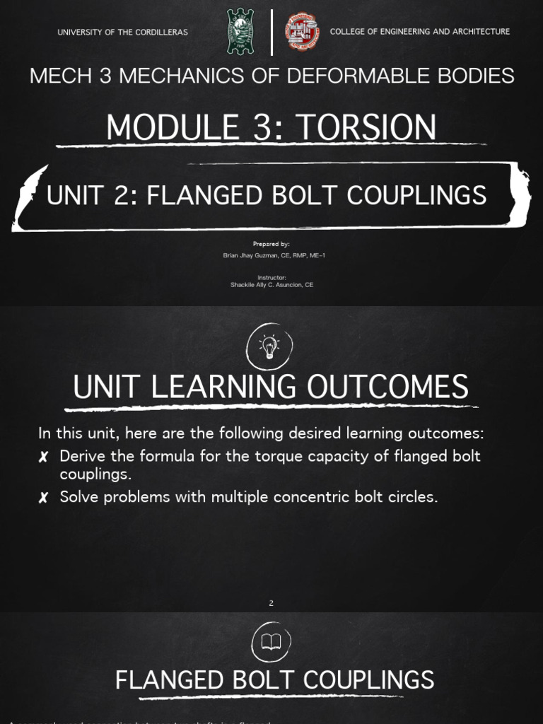 Mech 3 Module 3 Unit 2 (Flanged Bolt Couplings) | PDF | Stress ...