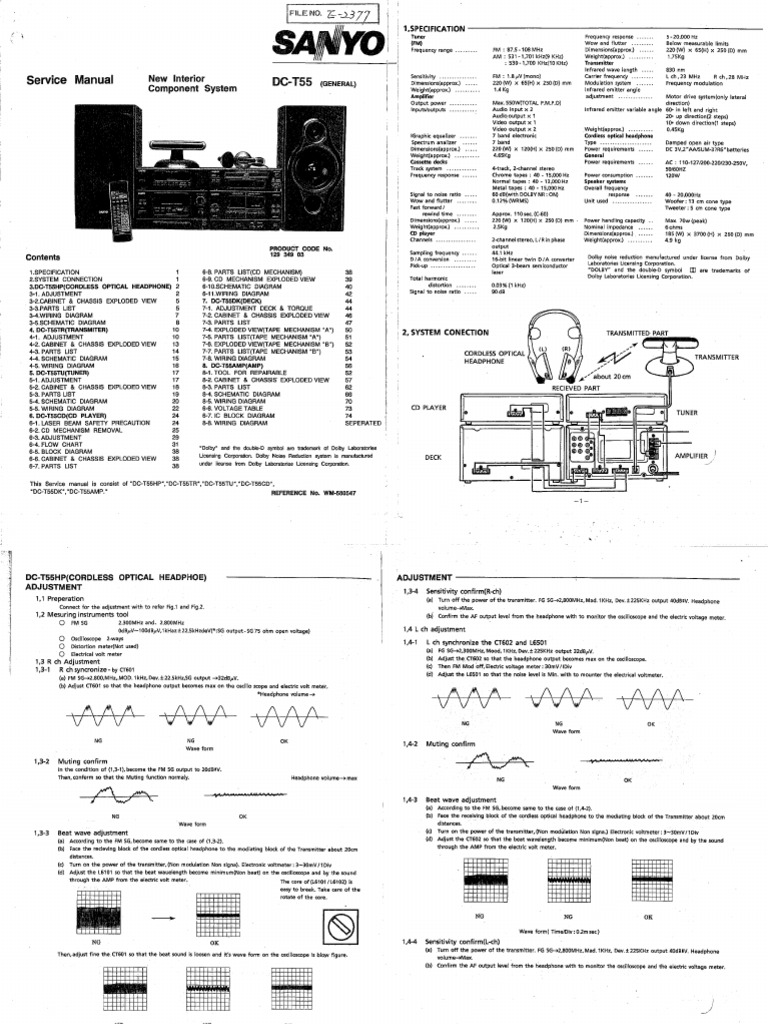 Sanyo dc-t55 SM | PDF