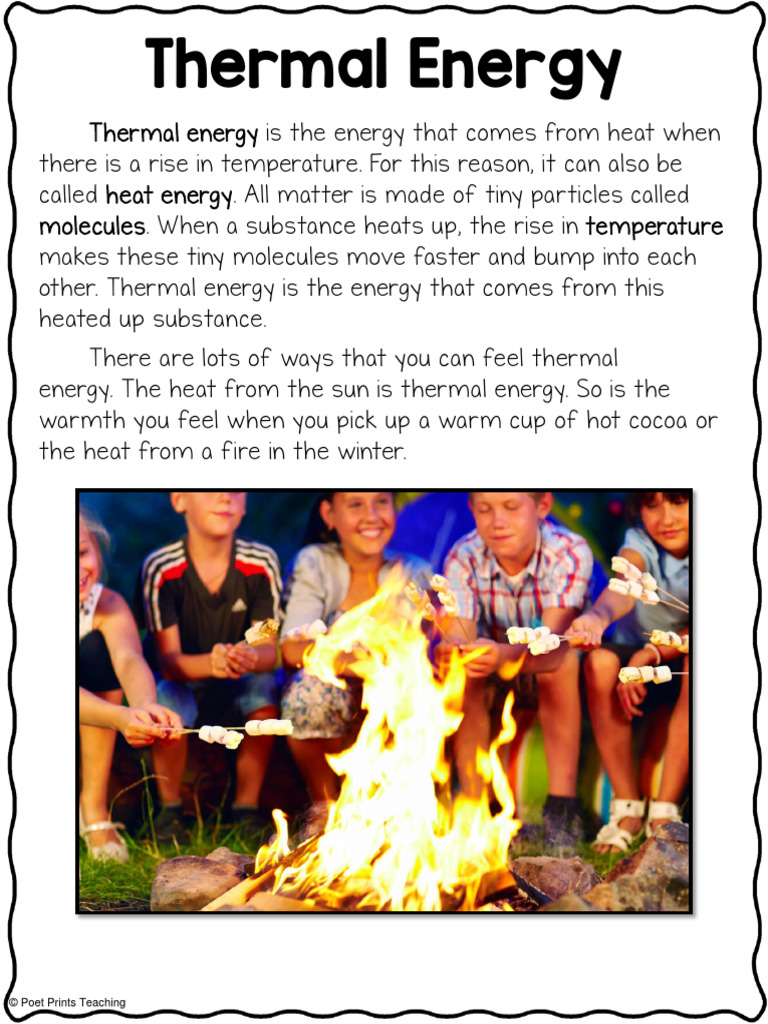 Thermal Energy Reading Comprehension | PDF | Thermal Conduction | Heat