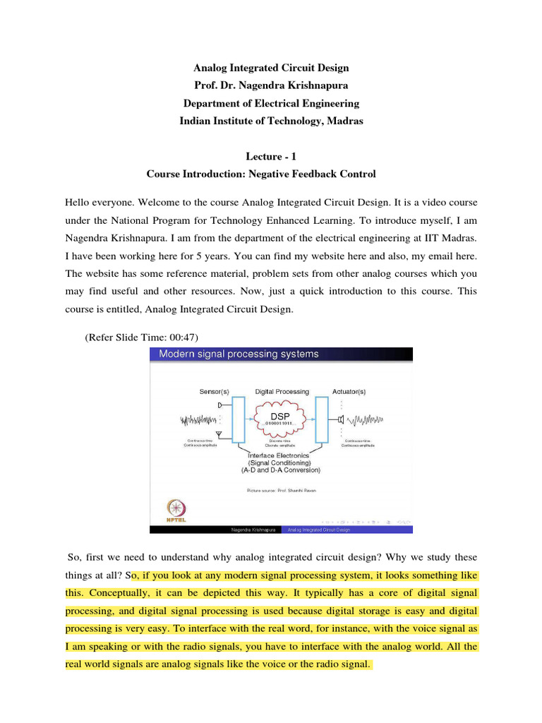 Lec 1 | PDF | Operational Amplifier | Electronic Circuits