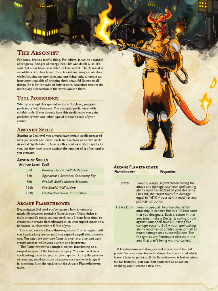 Arsonist Class Features and Spells | PDF | Fires | Hazards