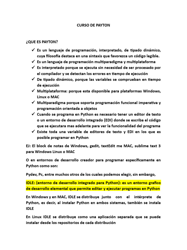 Curso de Payton | PDF | Programación | Programa de computadora