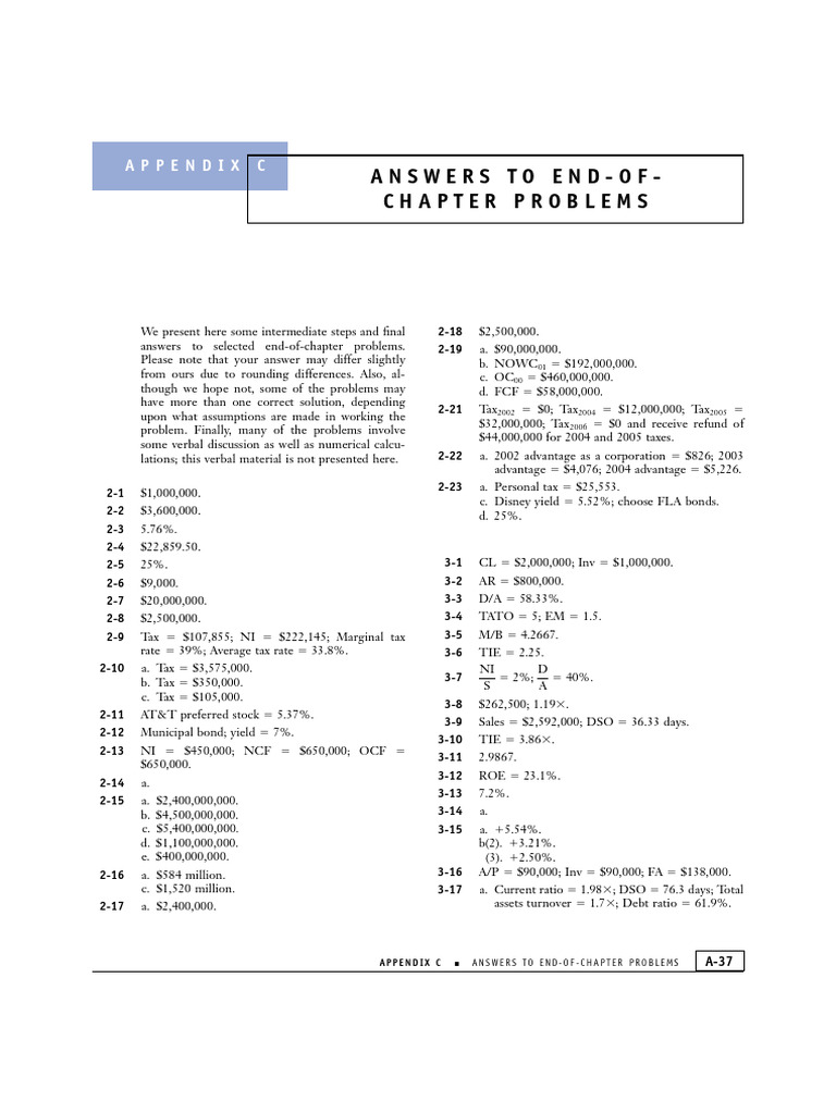 Answer Key | PDF | Capital Budgeting | Financial Accounting