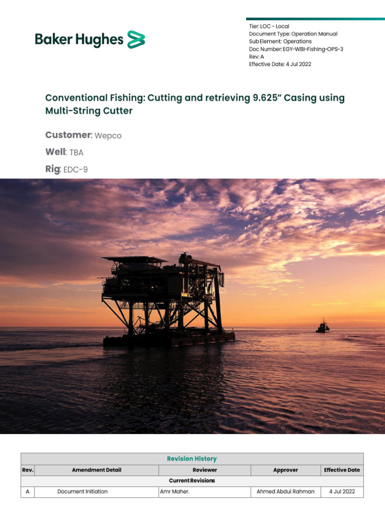 Cutting 9.625 in Casing Procedures | PDF | Legal Liability | Disclaimer