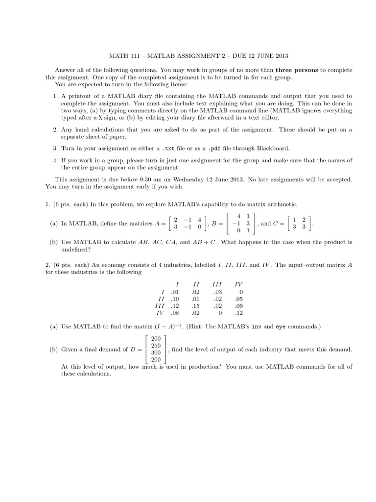 111 Sm 13 M 2 Pdf Matlab Matrix Mathematics