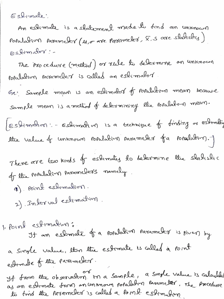Estimation Notes | PDF