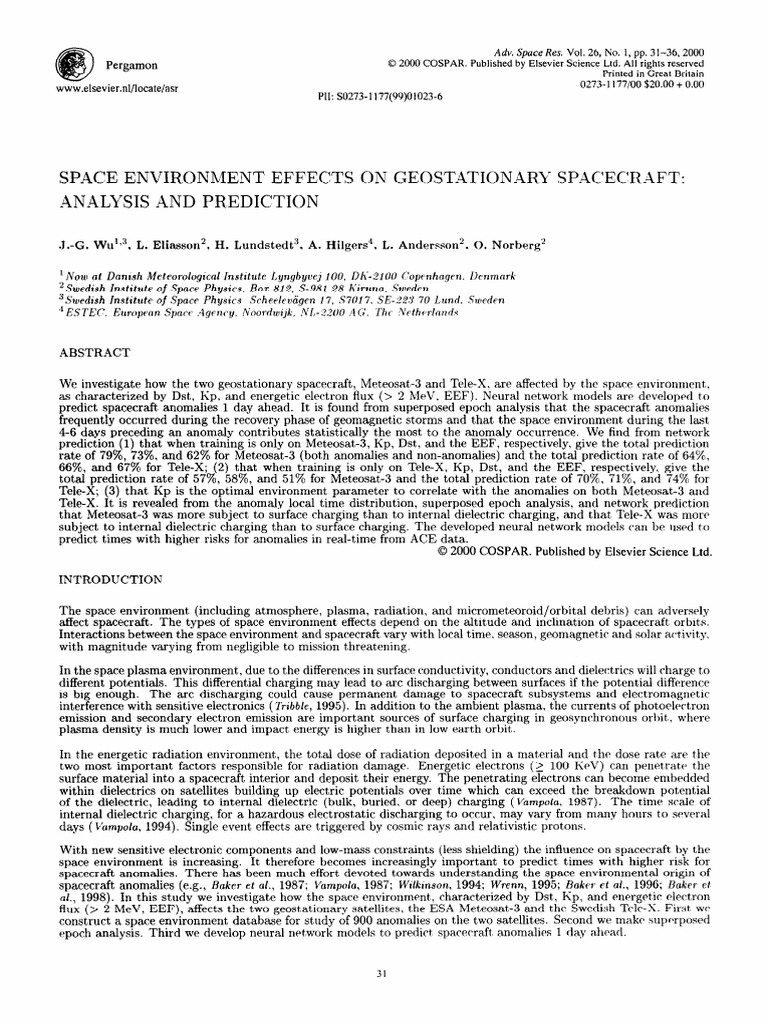 Wu 2000 | PDF | Space Environment | Space Weather