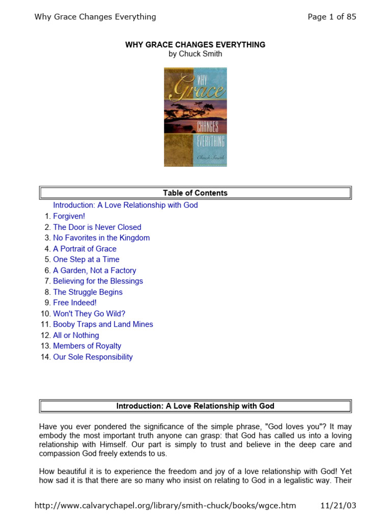 Why Grace Changes Everything | PDF | Grace In Christianity | Jesus