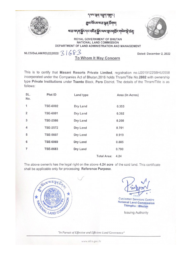 Royal Government of Bhutan | PDF