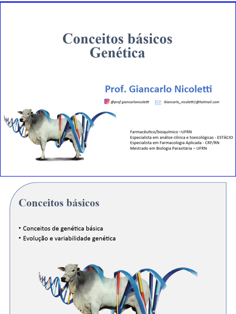 AULA Conceitos Basicos de Genetica - Aula 1 | PDF | Meiose | Mitose