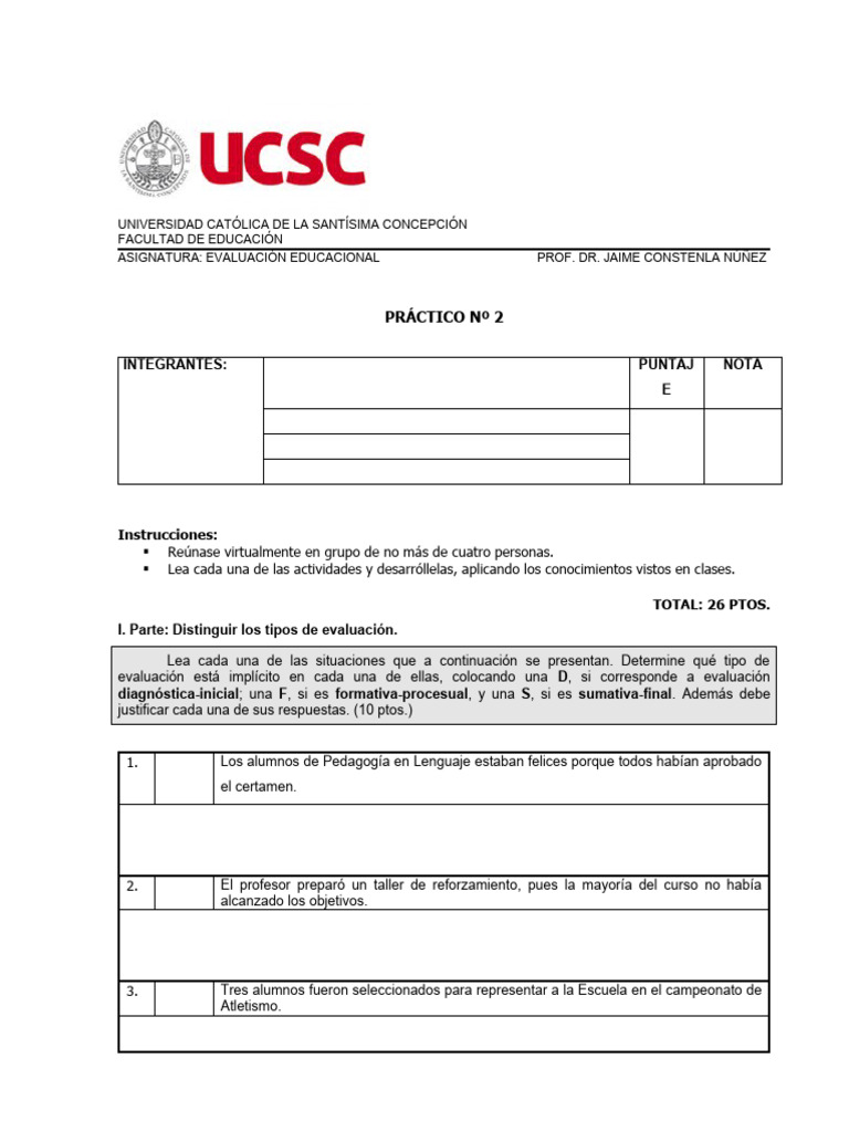 Práctico 2 2020 Ped. Leng. | PDF | Evaluación | Cognición