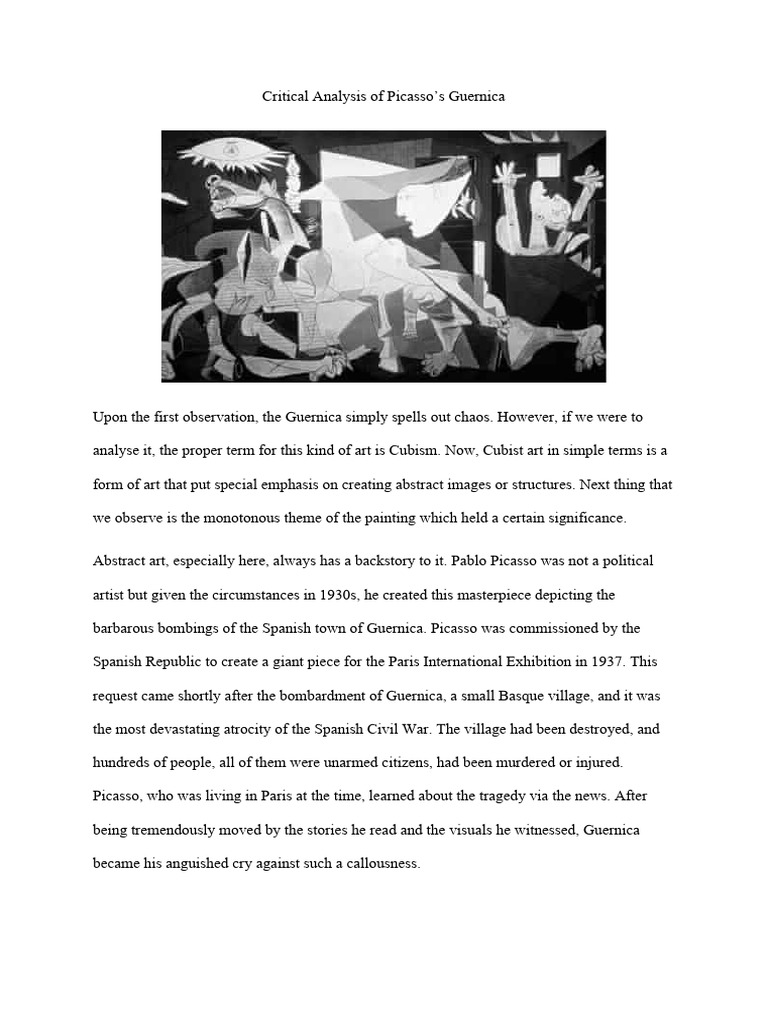 Analysis of Picasso's Guernica | PDF | Pablo Picasso | The Arts