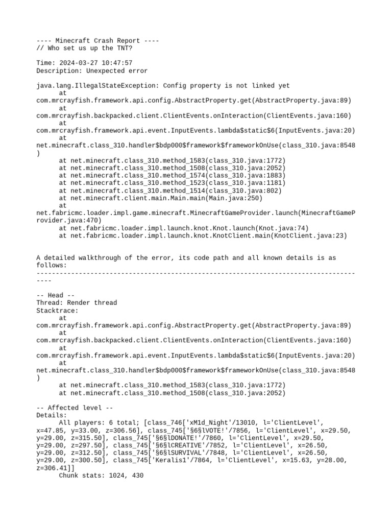 Crash 2024 03 27 - 10.47.57 Client | PDF | Computer Programming | Computing