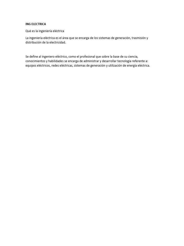 Introduciion Ingenieria Electrica | PDF