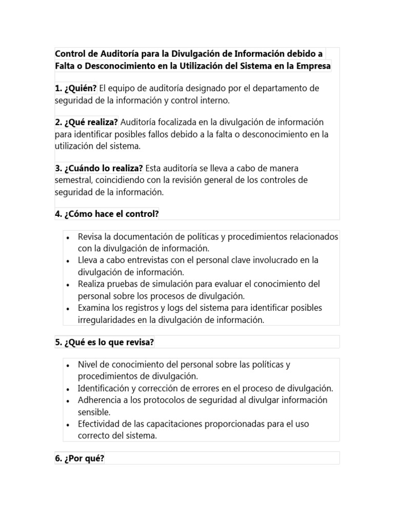 Redaccion de Controles | PDF | Seguridad de información | Auditoría