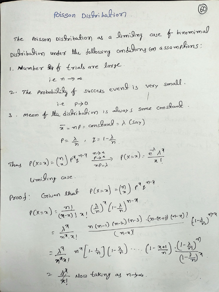 Poisson Distribution Notes | PDF