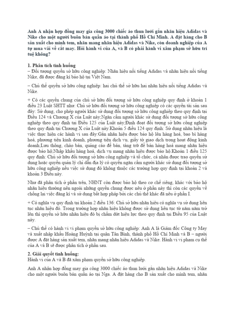 Bài tập tình huống buổi 9 | PDF