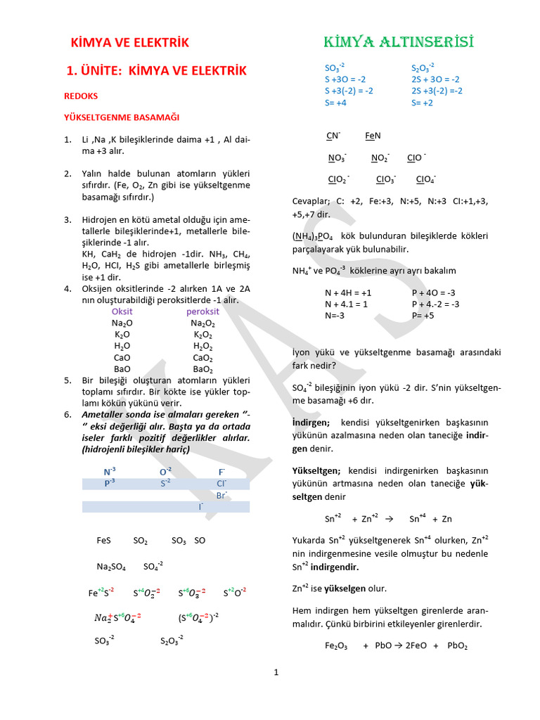 12-01 Elektro Kimya | PDF