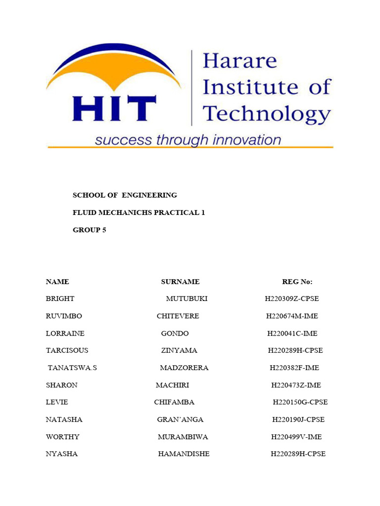 Group 5 Fluid Mechanics Practical Pdf Viscosity Fluid