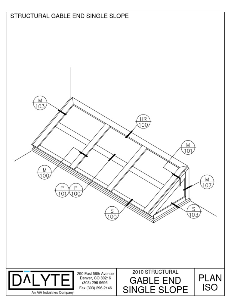 Architectural Gable End Single Slope Skylight Details | PDF ...