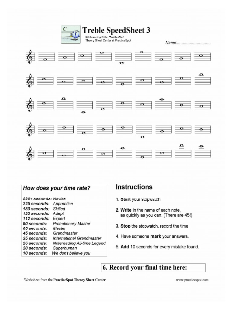 Treble Speedsheet 3 | PDF