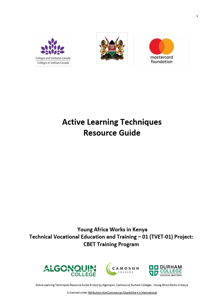 Active Learning Techniques Resource Guide | PDF | Human Communication ...