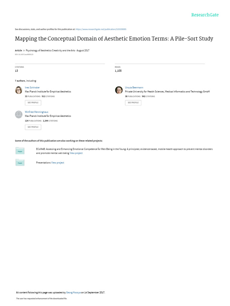 Mapping Aesthetic Emotion Terms 2017 | PDF | Emotions | Aesthetics