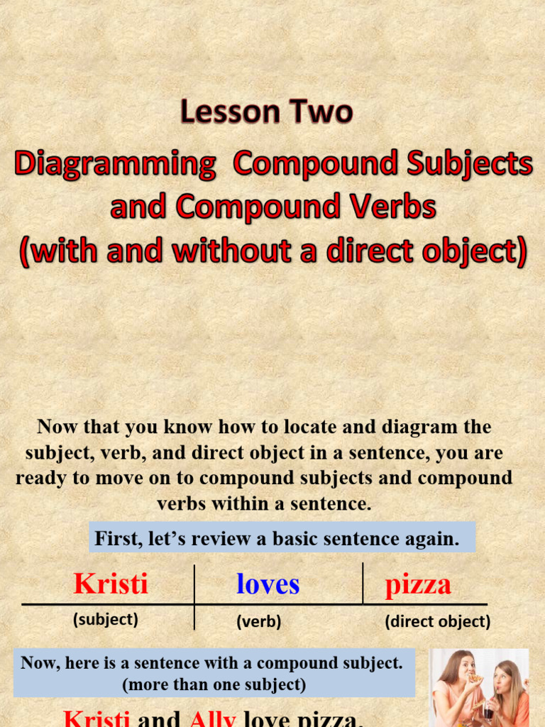 Lesson 2 - Diagramming Compound Subjects and Verbs | PDF | Subject ...