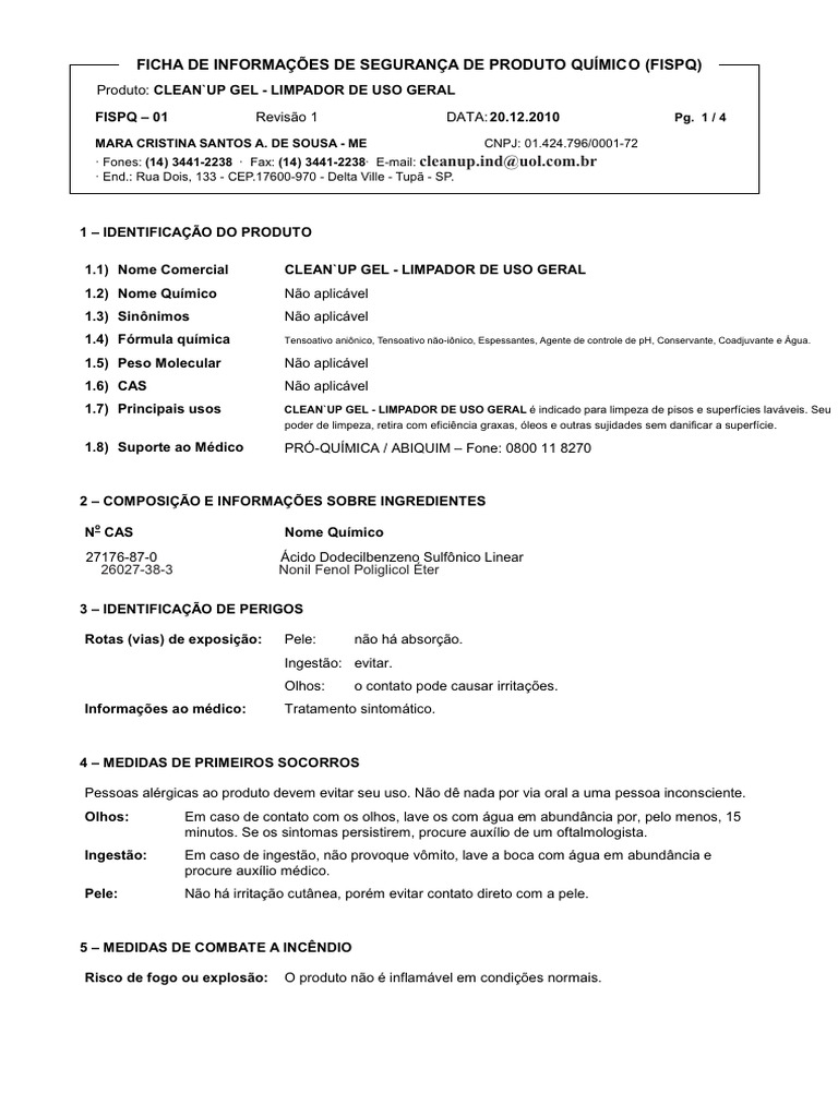 Fispq Multiuso Up Pro | PDF | Embalagem e rotulagem | Química