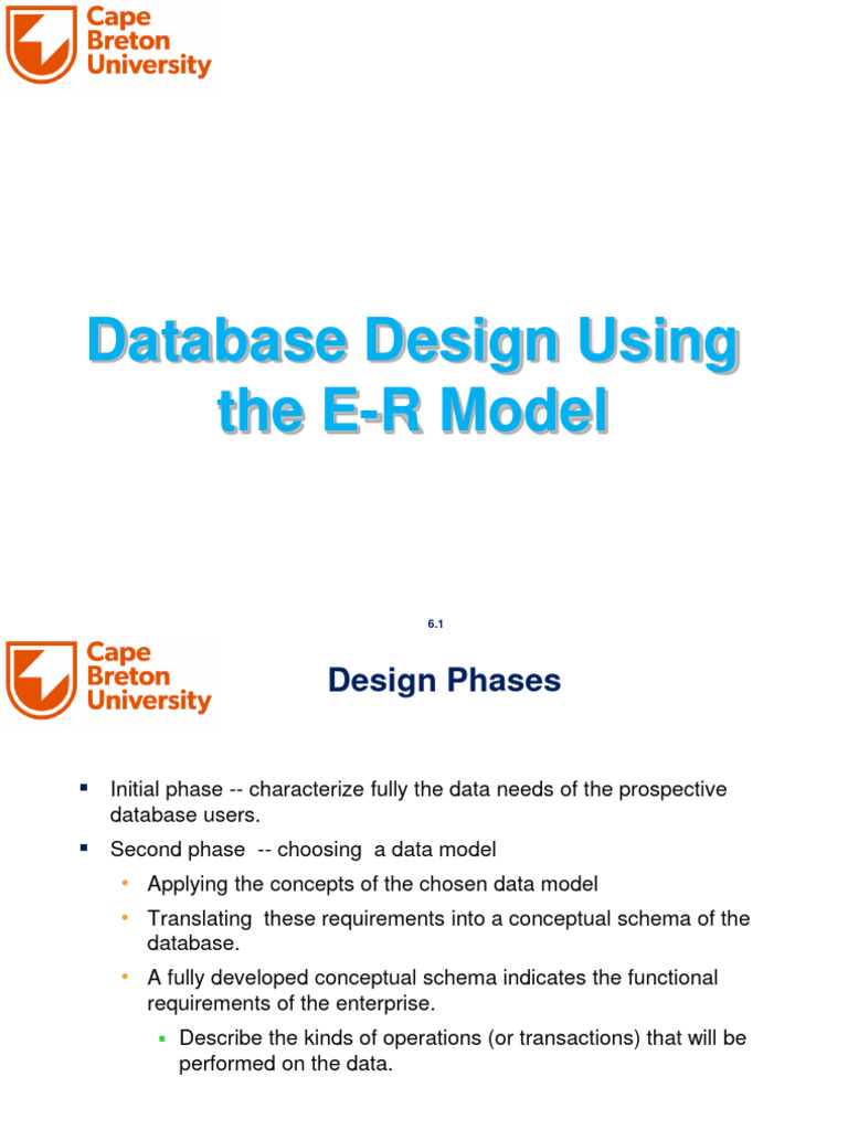 E-R Model | PDF | Conceptual Model | Data Model