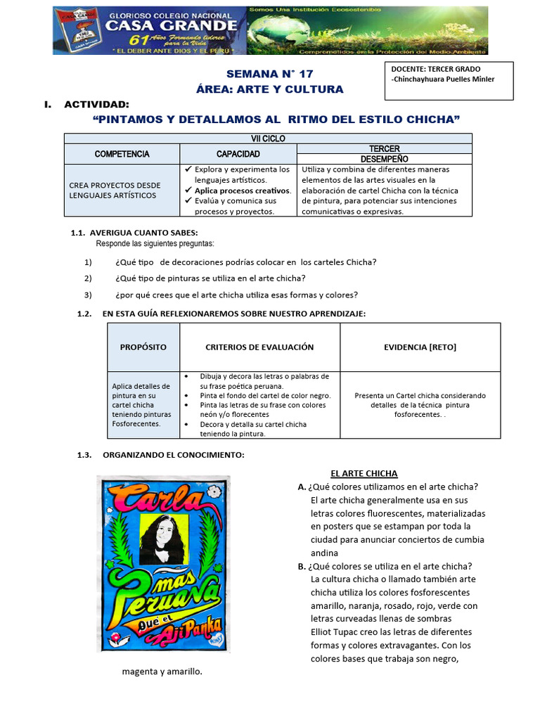 Semana 17 - Arte y Cultura - 3ro - Pintamos Al Estilo Chicha | PDF ... Semana 17 - Arte y Cultura - 3ro - Pintamos Al Estilo Chicha | PDF ...