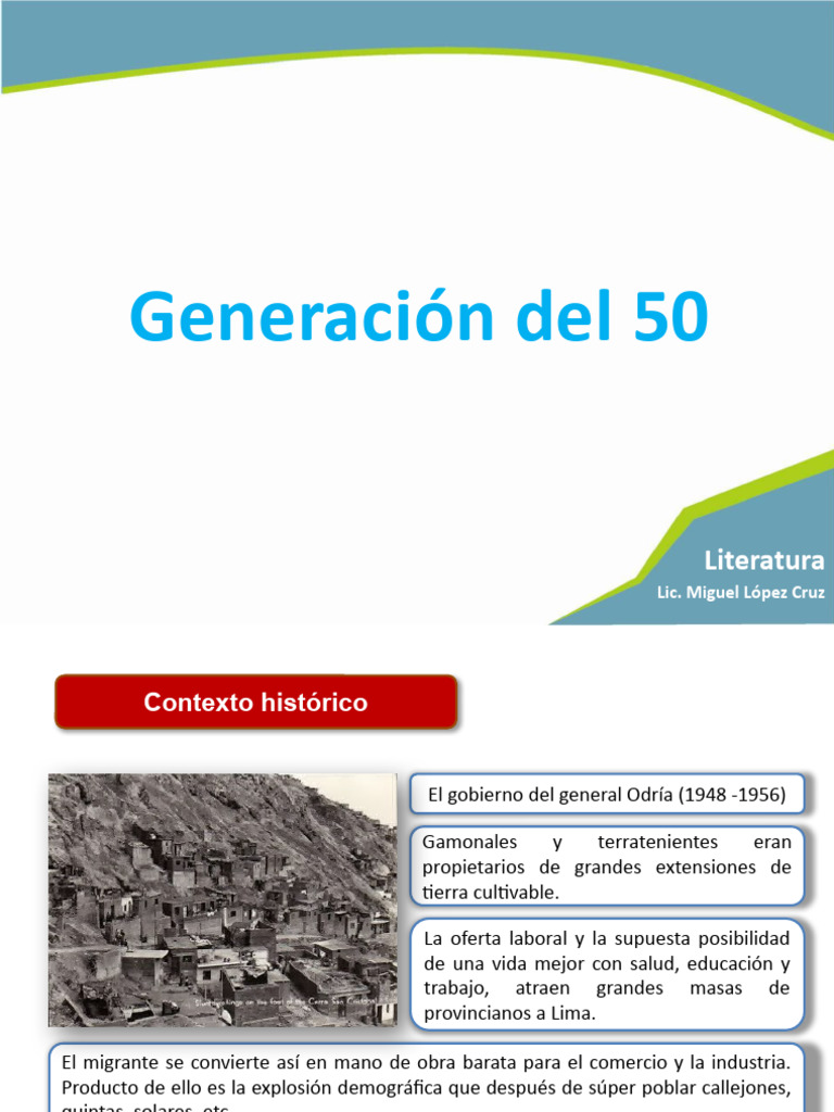 Generación Del 50 y Narrativa Contemporánea | PDF