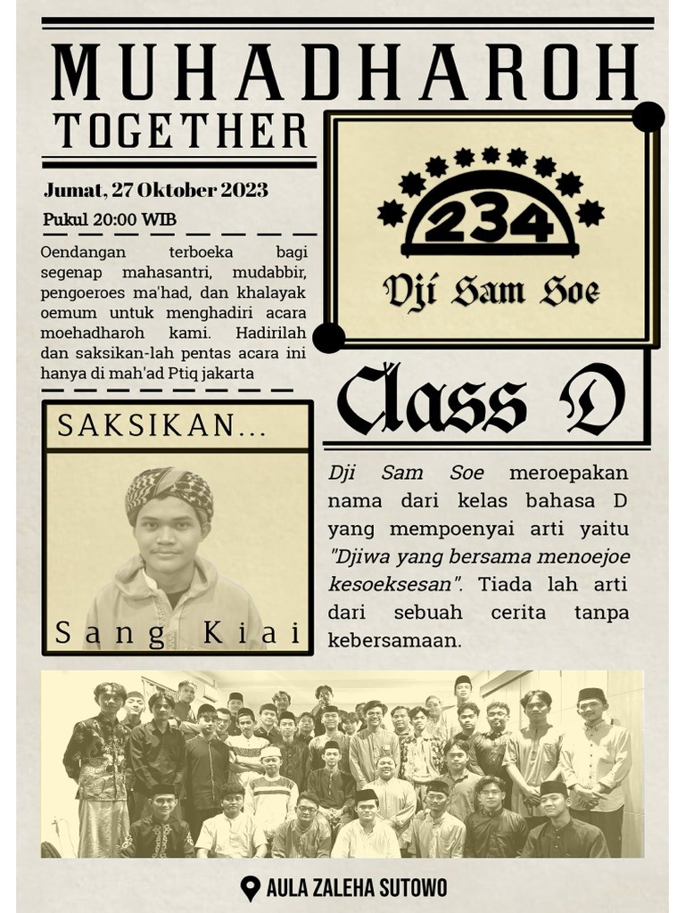 Muhadoroh Class D Poster | PDF